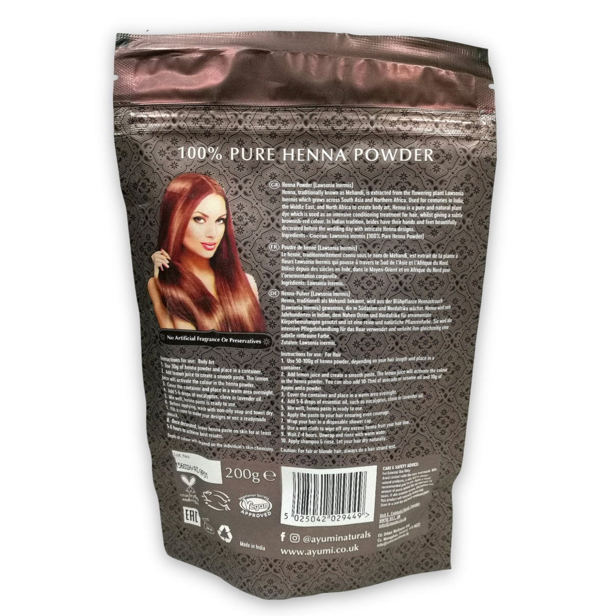 Ayumi 100% Pure Henna Powder – Desi Khazana